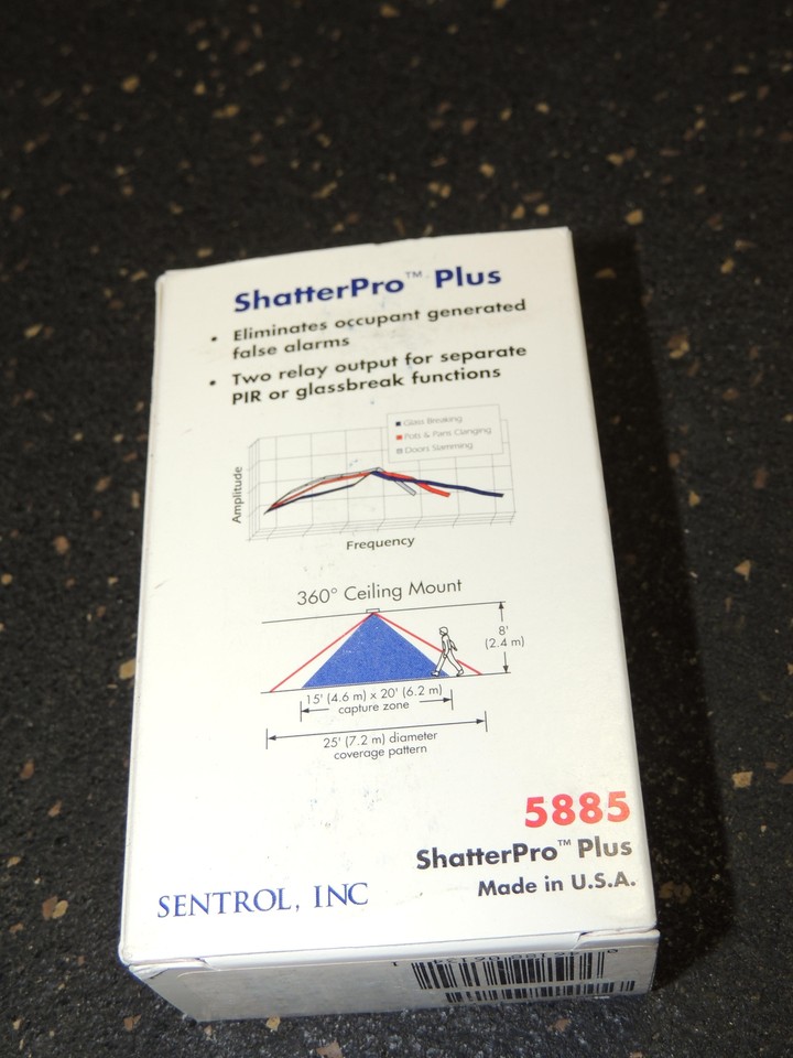 GE ShatterPro Plus 5885 Motion Sensitive Acoustic Glass Break Sensor | eBay