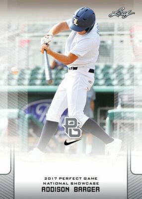 ADDISON BARGER 2017 LEAF "1ST EVER PRINTED" PERFECT GAME ROOKIE CARD ...