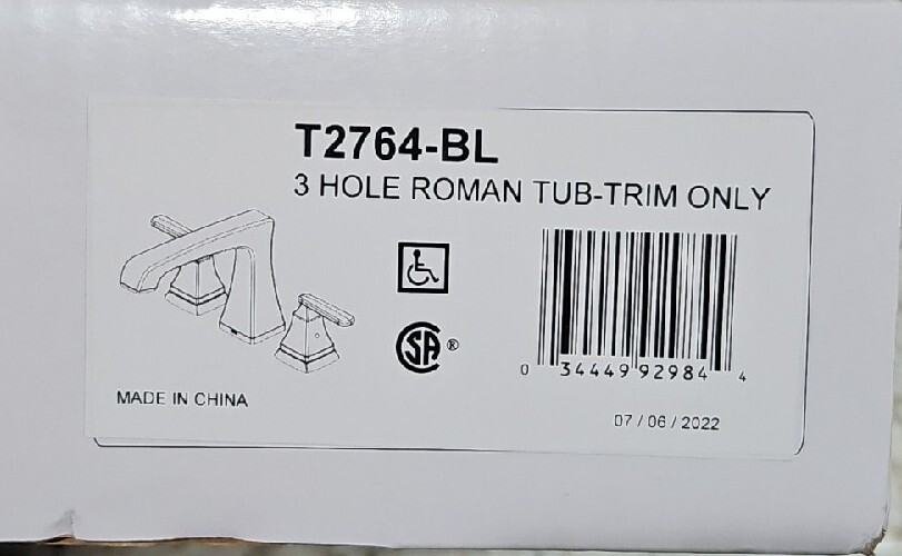 Delta T2764-BL Bathtub Faucet - Black for sale online | eBay