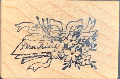 PSX B-252 Flower Ribbon Dear Friend Letters Small Rubber Stamp | eBay