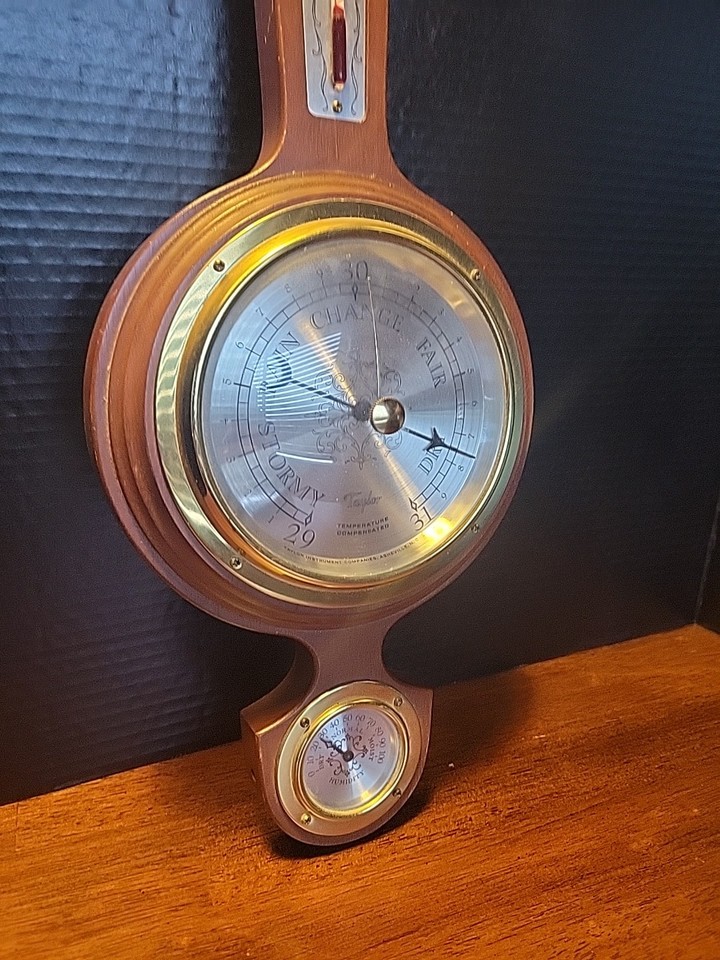 Vintage Thermometer Barometer Weather Station Taylor Instrument Company ...