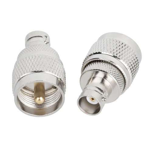 2pcs BNC Female to UHF Male Coax Cable Connector Repair For PL-259 ...