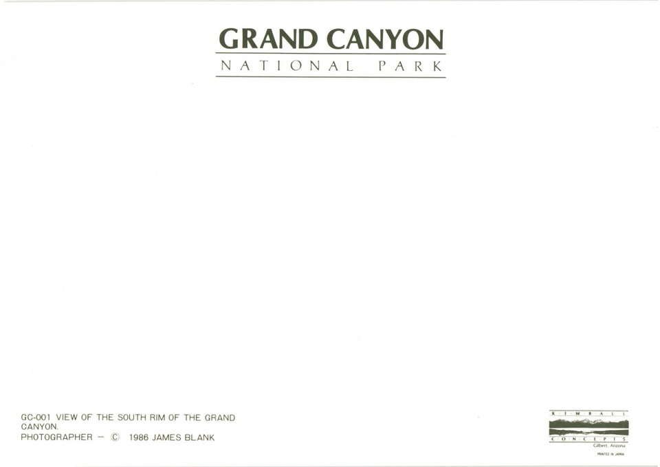 View of the South Rim - Grand Canyon National Park Postcard Unposted | eBay