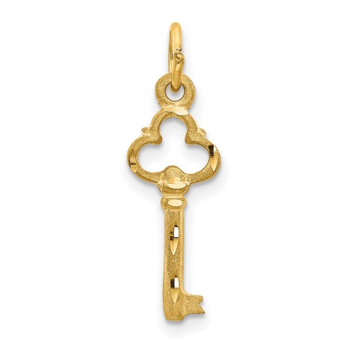 14k Yellow Gold Key Charm Pendant | eBay