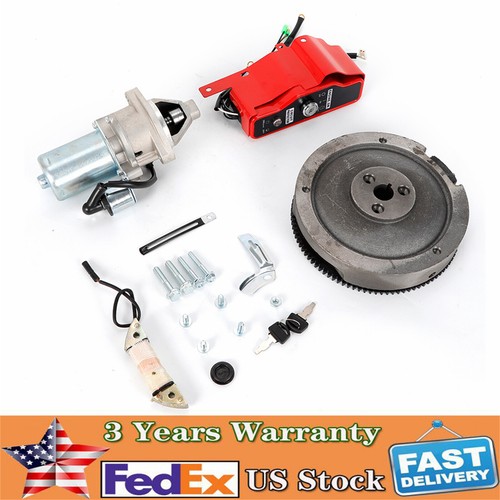 ELECTRIC START KIT STARTER MOTOR INGNITION FLYWHEEL SWITCH FIT HONDA ...