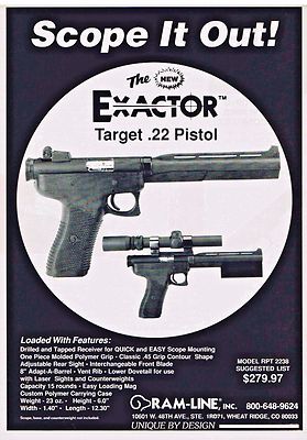 EXACTOR RPT 2238 RAM-LINE Target .22 Pistol, 8 inch Barrel 15 Rounds ...