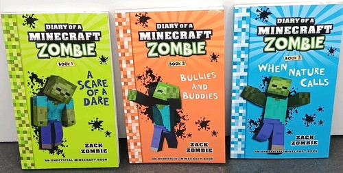 Diary of A Minecraft Zombie Lot of 3 Books 1, 2, 3 Paperback Zack ...