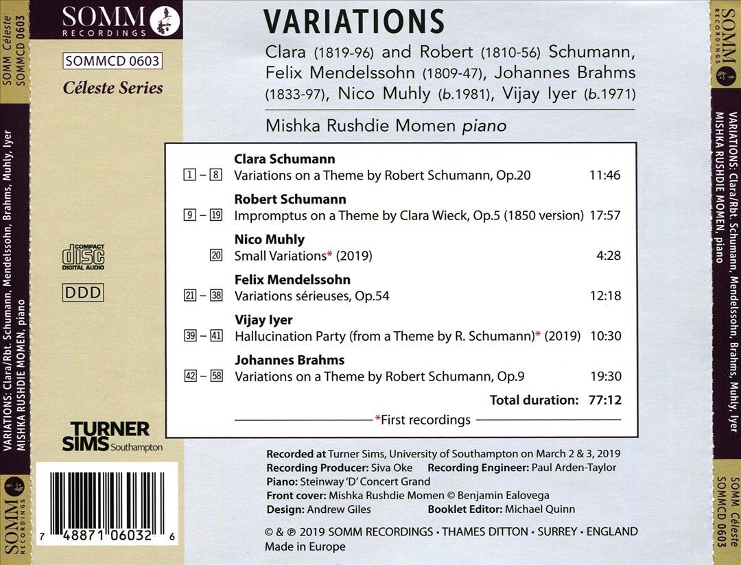 MISHKA RUSHDIE MOMEN VARIATIONS NEW CD 748871060326 | eBay UK