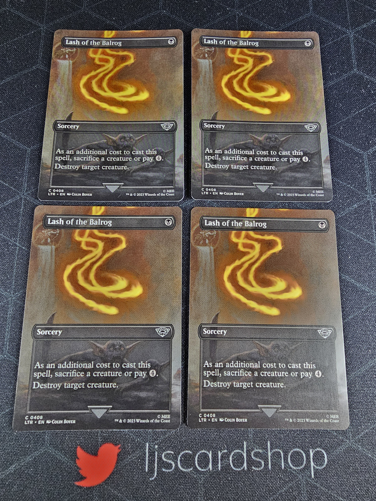 Magic the Gathering-Lord of the Rings- 4 Card Lash of the Balrog C 0408 ...