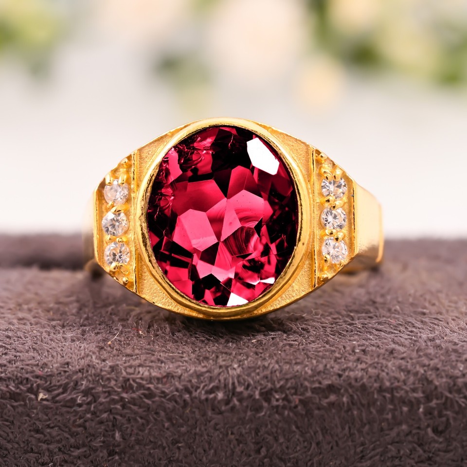 Gold Ring Natural For Gift Men Ring 14K Solid Yellow Gold Gemstone ...