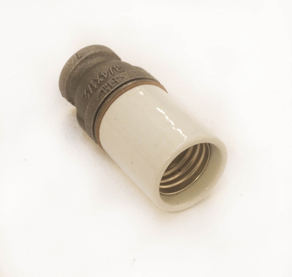 Porcelain Bulb Socket Ceramic 1/2" NPT Black coupling.Steampunk.E26 ...