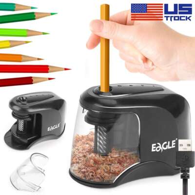 Automatic Electric Pencil Sharpener Helical Blade Fast Sharpen Home ...