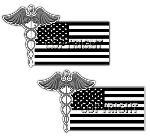 American Flag Healthcare Decals Caudus Doctor Nurse Paramedic Stickers ...