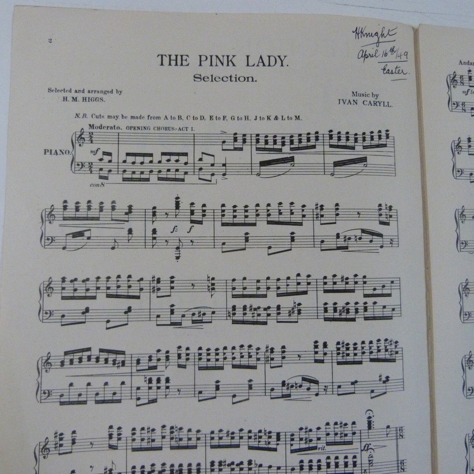 piano selection PINK LADY Ivan Caryll arr. H M Higgs | eBay