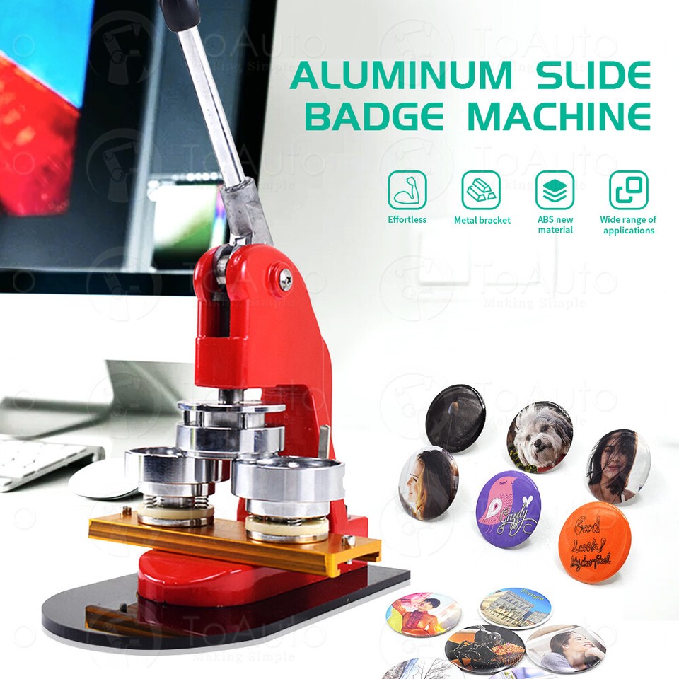 58mm Badge Button Maker Hand Punch Press Aluminum Slide Manual Making ...