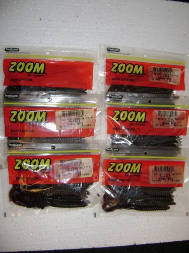 Zoom U-Tail 6" soft plastic worms. 6/ 20 count bags. New. Bama Bug ...