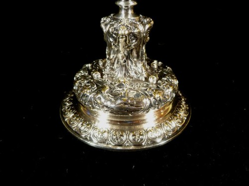 19th CENTURY ELKINGTON ROMAN CLASSICAL SILVERPLATED TAZZA CALLING CARD ...