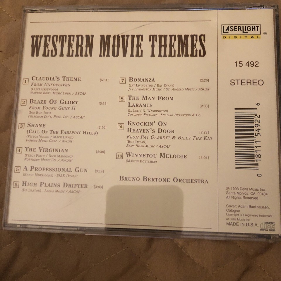 Western Movie Themes by Orchester Bruno Bertone (CD, 1993, LaserLight ...