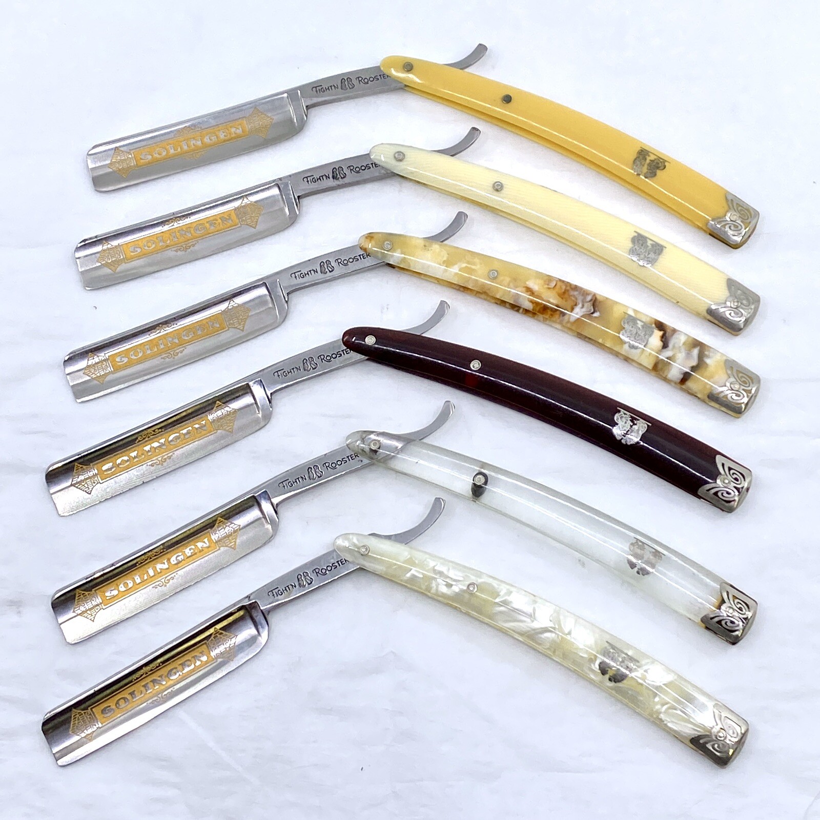 Fight'N Rooster Straight Razors 6 Days of the Week Set Tuesday-Sunday ...