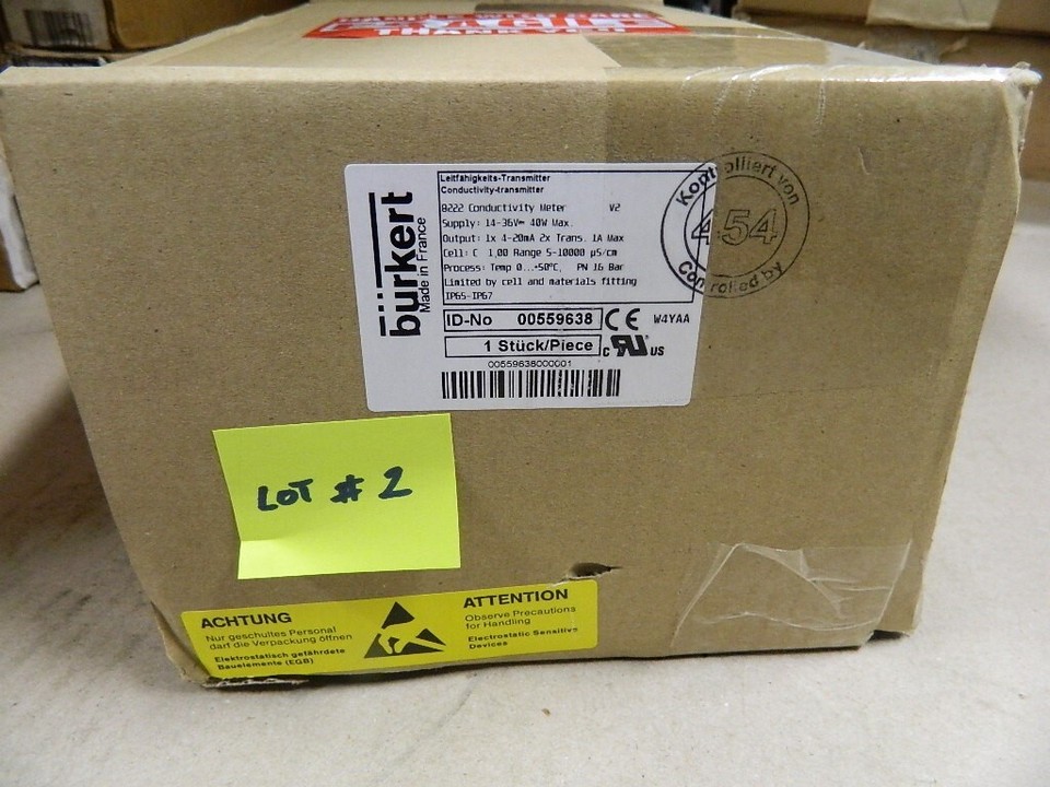 Burkert 8222 Inductive Conductivity Meter Transmitter 00559638 14 -36V ...