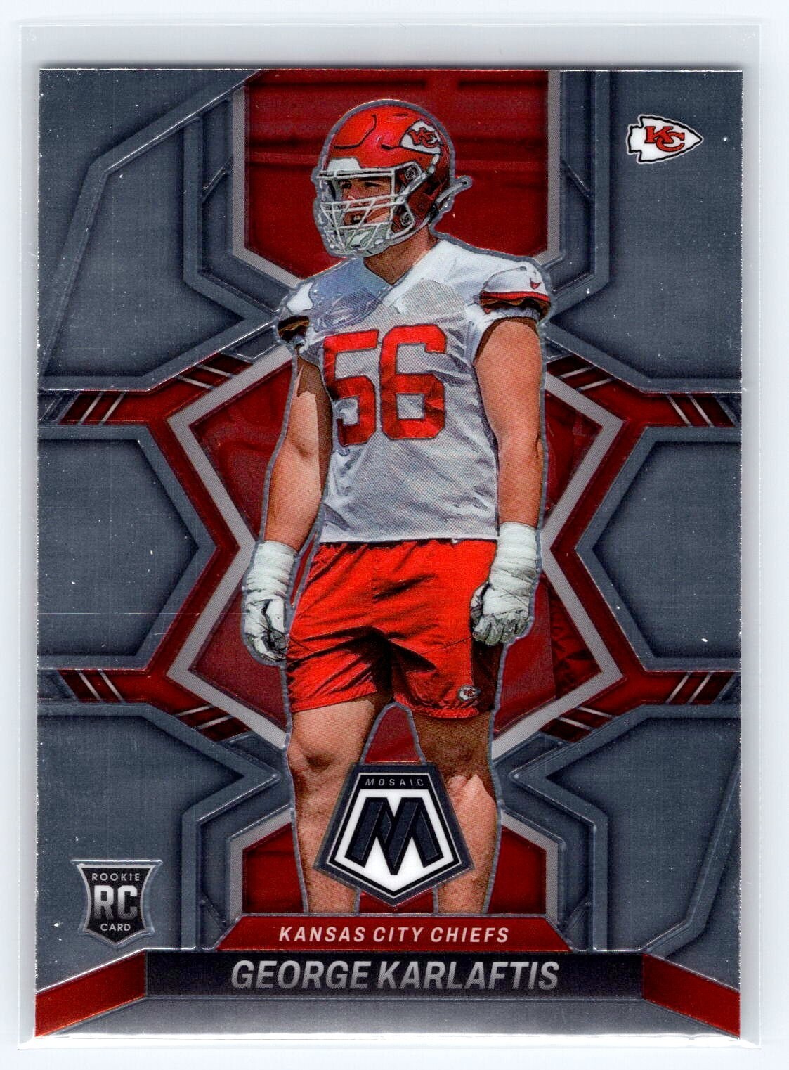 GEORGE KARLAFTIS 2022 Panini Mosaic Rookie Base Football Card # 377 KC ...