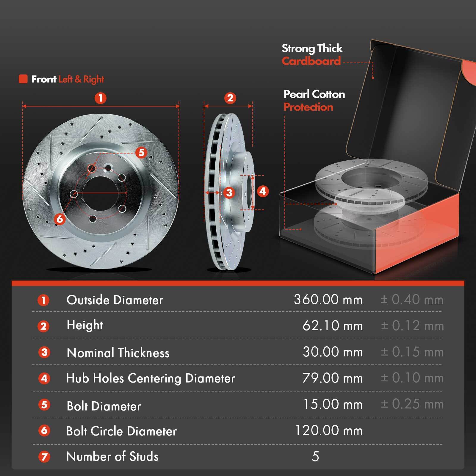 12x Drilled Rotors & Brake Pad for Land Rover LR4 Range Rover Sport ...