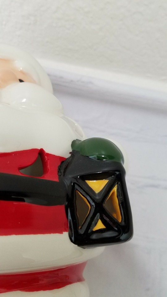 Ceramic Santa Claus Tea Light Votive Candle Holders Holidays 6.5" x 5 ...