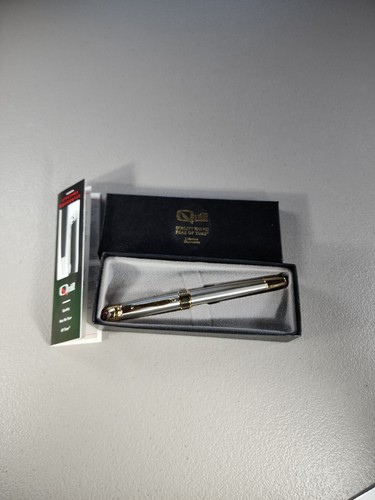 Vintage QUILL Gold & Silver Toned Capped Pocket Pen with QU Monogram on ...