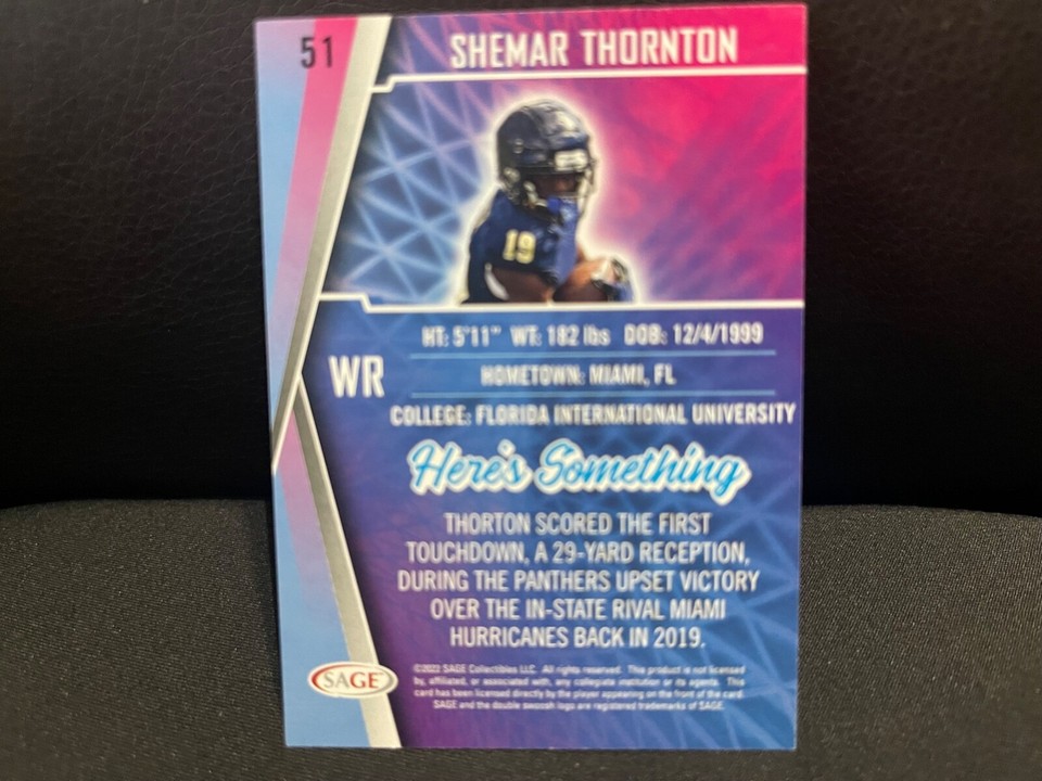 2022 Sage Shemar Thornton #51 FIU | eBay