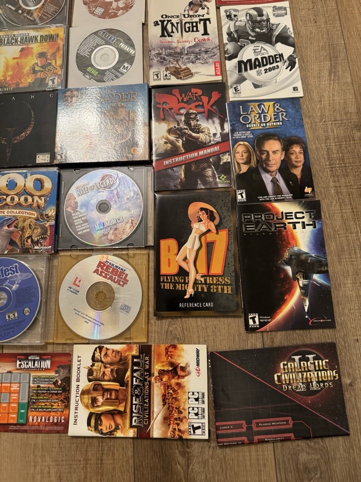 Large Lot Of Big Box Classic PC Computer CD-ROM Games + Manuals, Marvel ...
