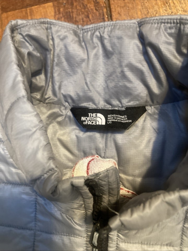 North Face Mens L Silver Thermoball Jacket Nano Puff Puffer Lightweight ...