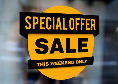 Special Offer This Weekend Only Sale Large Self Adhesive Window Shop ...