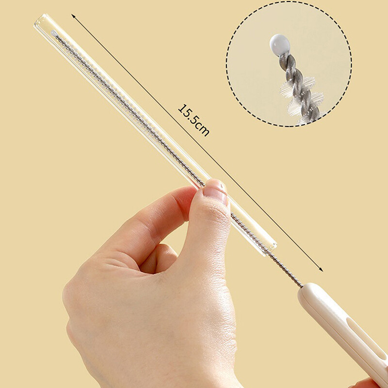Drinking Straw Cleaner Reusable Brush Tube Pipe Nylon Stainless Steel ...