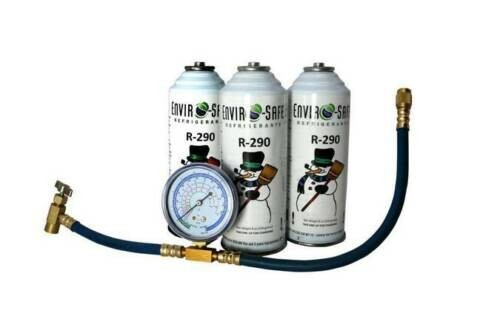 290, R290, Enviro-Safe R-290 Refrigerant 3 cans & gauge kit #8006 | eBay