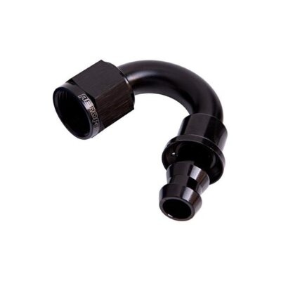 Aeroflow AF405-08BLK 150 Deg Push Lock End -8AN Black No Clamp Required ...