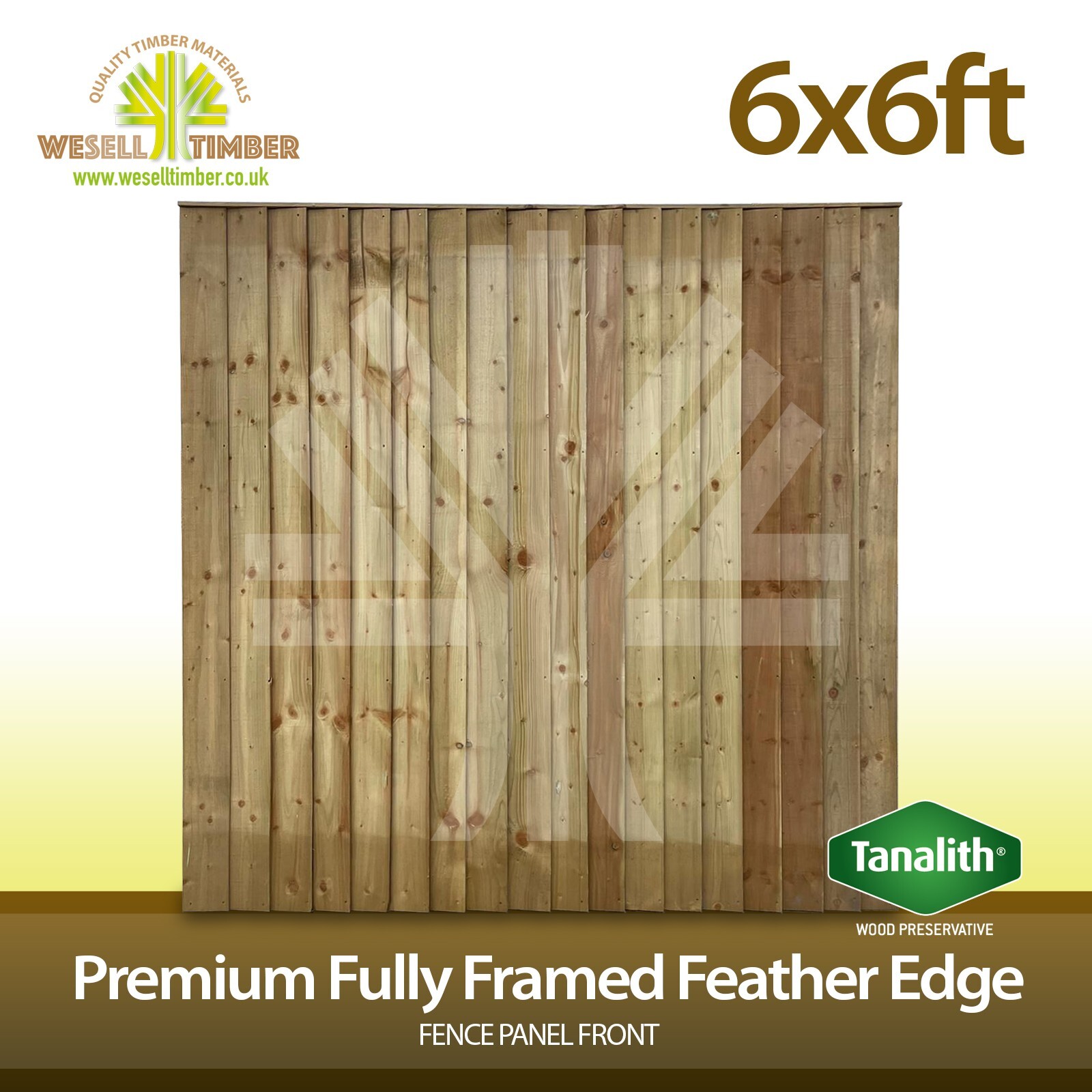6x6 Heavy Duty Fully Framed Pressure Treated Tanalised Feather Edge Fence Panel | eBay UK