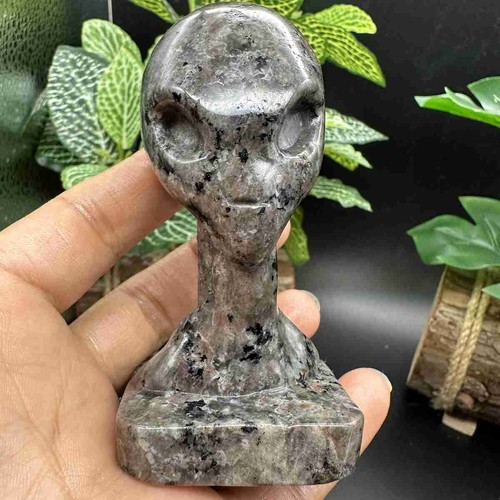 1pc Natural yooperlite Quartz Hand Carved Alien Skull Crystal Reiki ...
