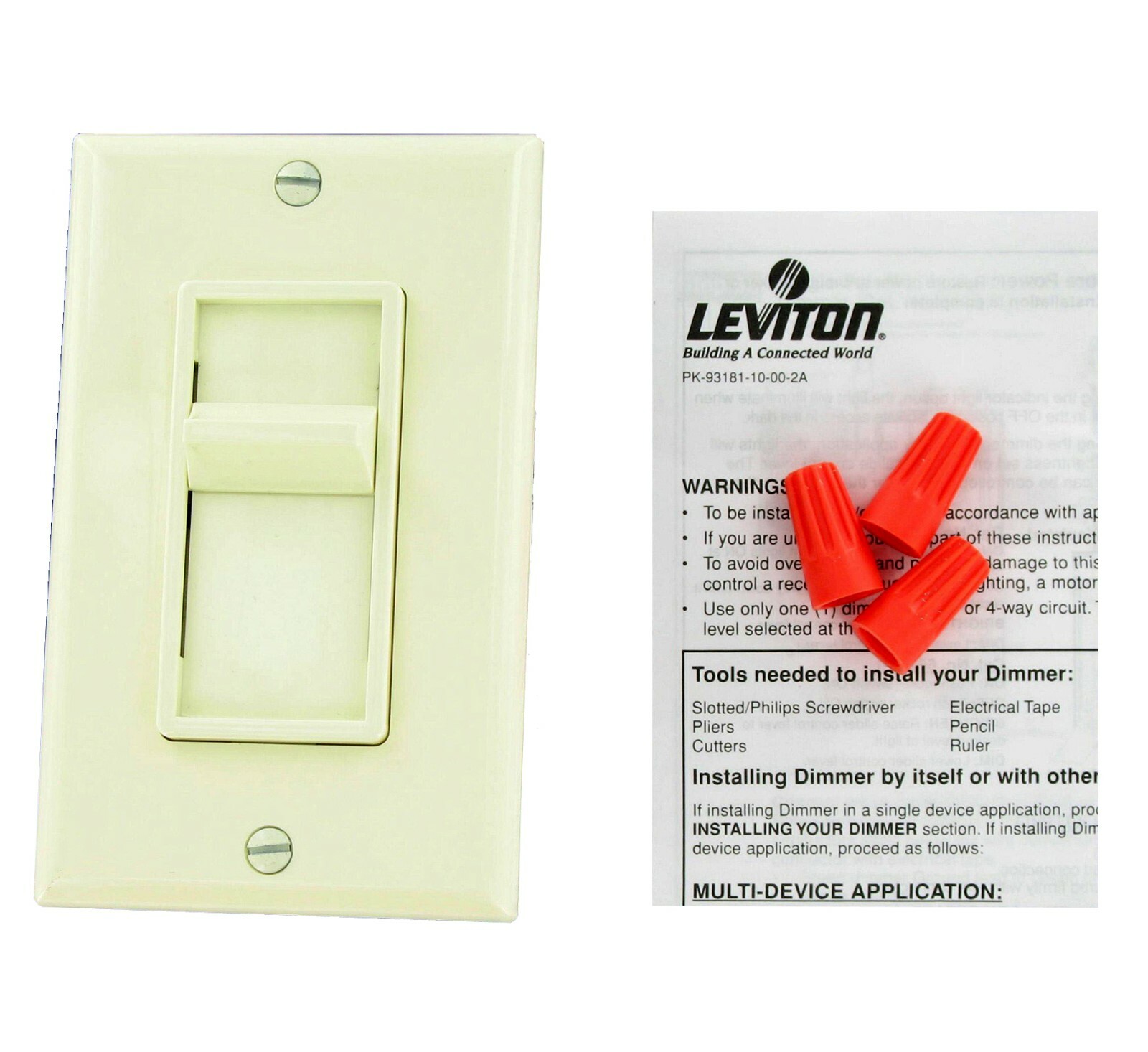 Leviton 6631-la SureSlide 600w Incandescent Slide Dimmer Single-pole ...