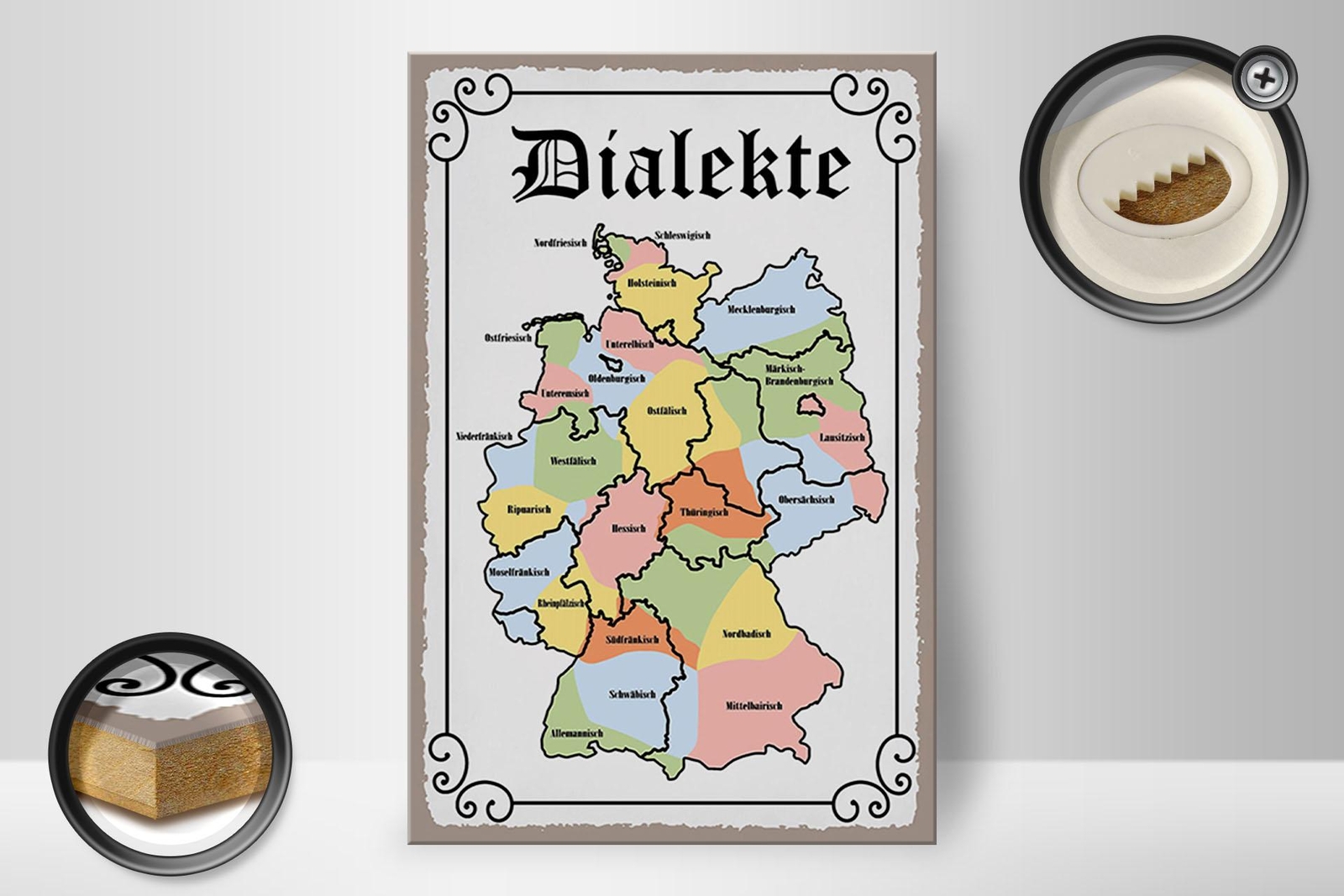 Holzschild Spruch 20x30 cm Dialekte Karte Bundesländer Deko Schild ...