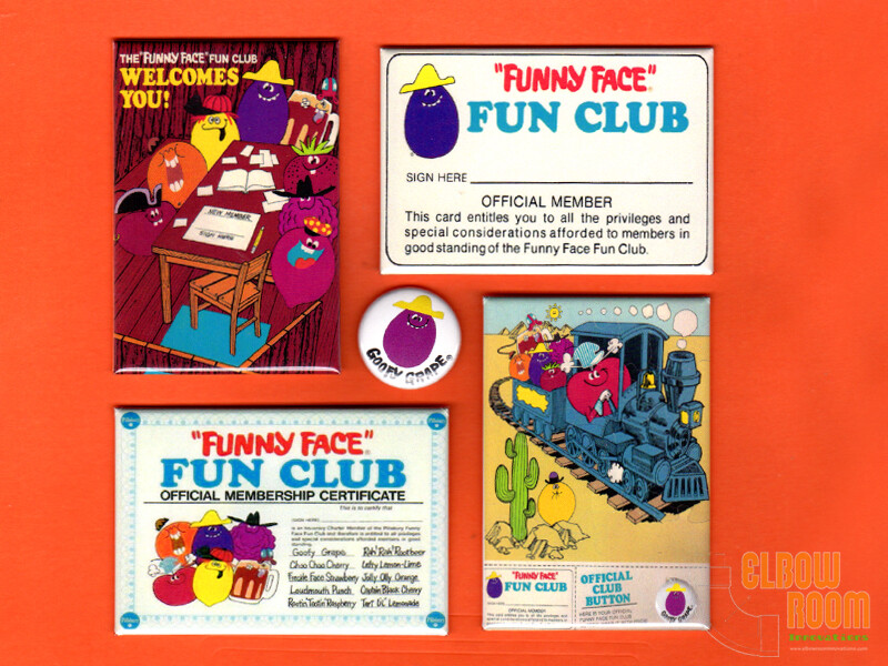 Funny Face Fun Club set 2x3" fridge/locker magnets 4 total plus bonus 1 ...