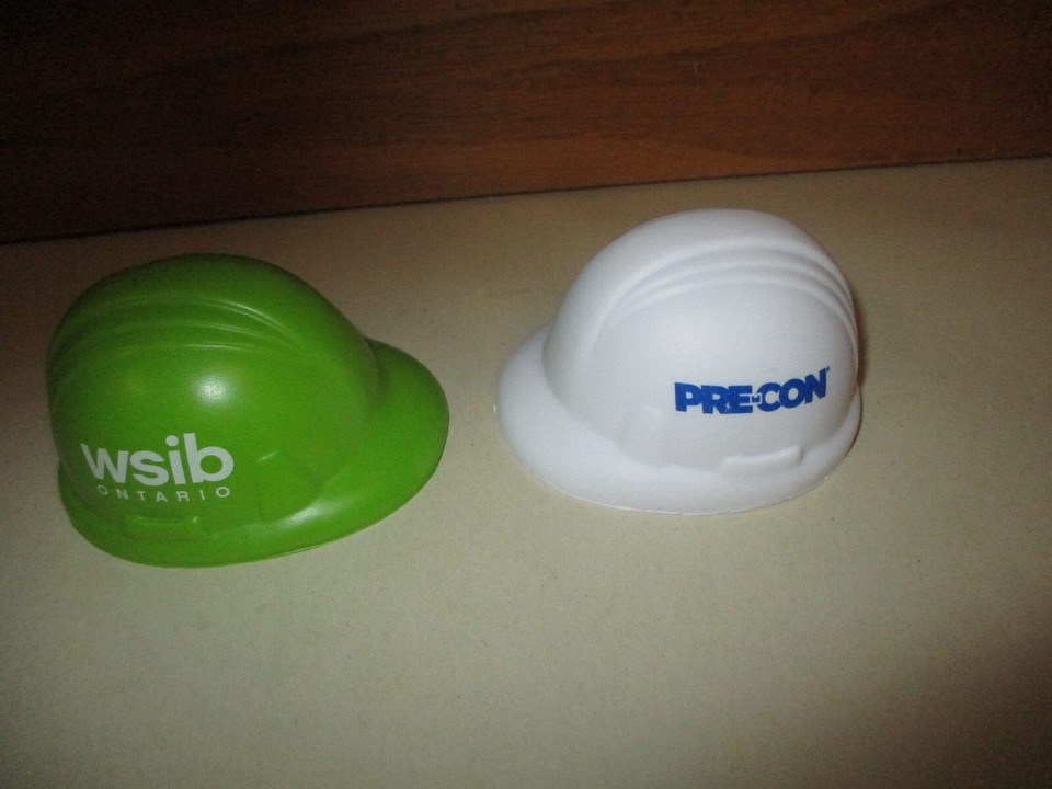2 Construction Hard Hat Stress Reliever Squishy : WSIB (GREEN) & PRE ...