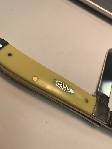 CASE XX KNIVES YELLOW SYNTHETIC MINI TRAPPER SS 3207 SS 2 X POCKET ...