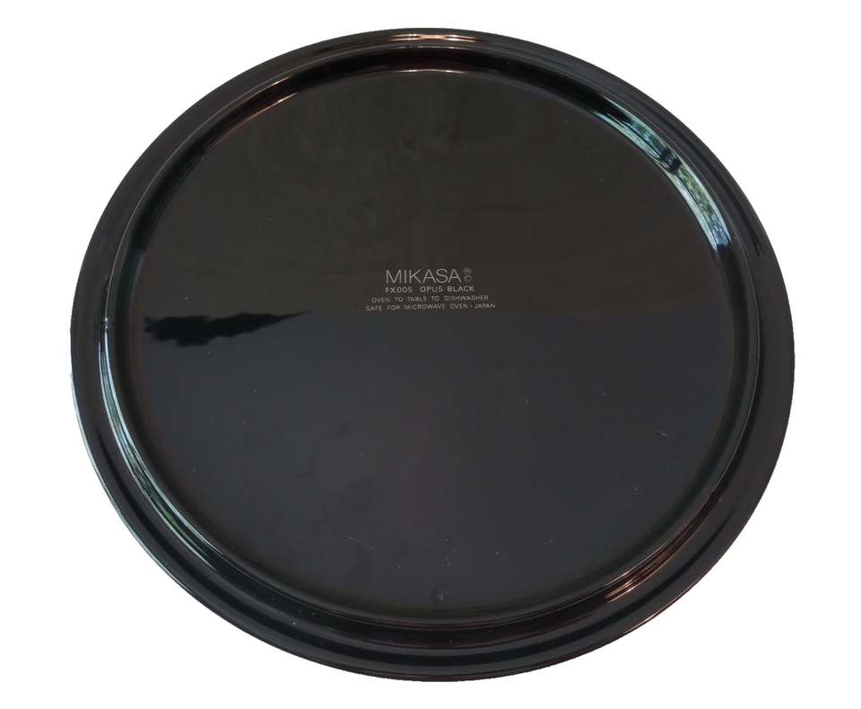 Mikasa Black Opus Glass Calla Lily FX005 Cheese Plate 10.5” with ...