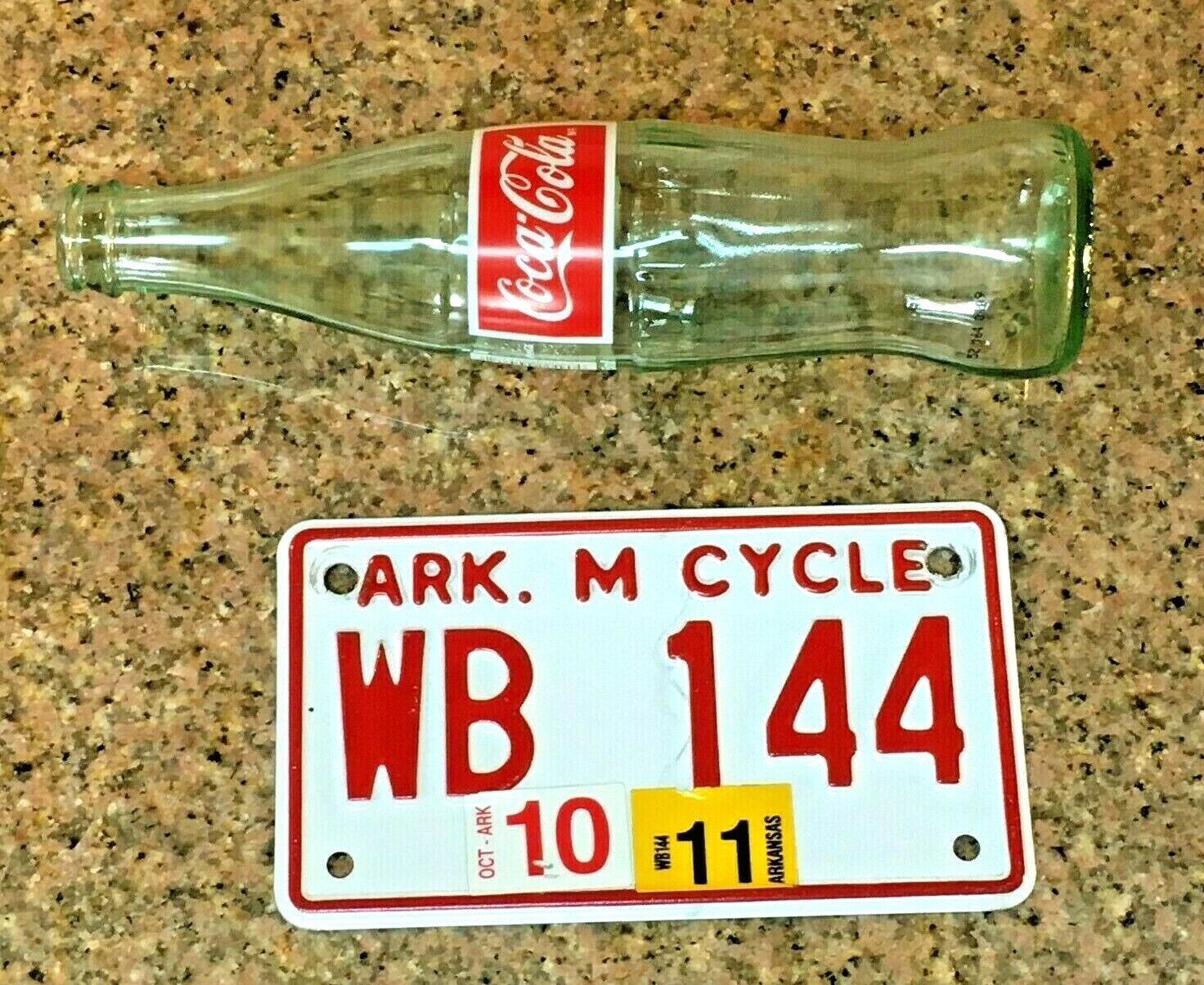 Arkansas Motorcycle License Plate Tag # WB 144 Red / White Expired 3 ...