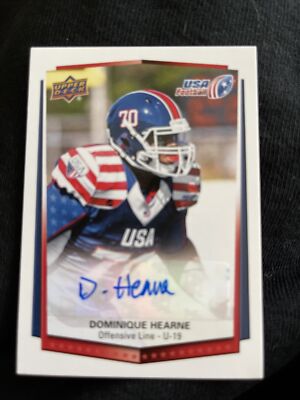 Dominique Hearne 2015 Upper Deck USA Football Autographs #20 Oklahoma ...