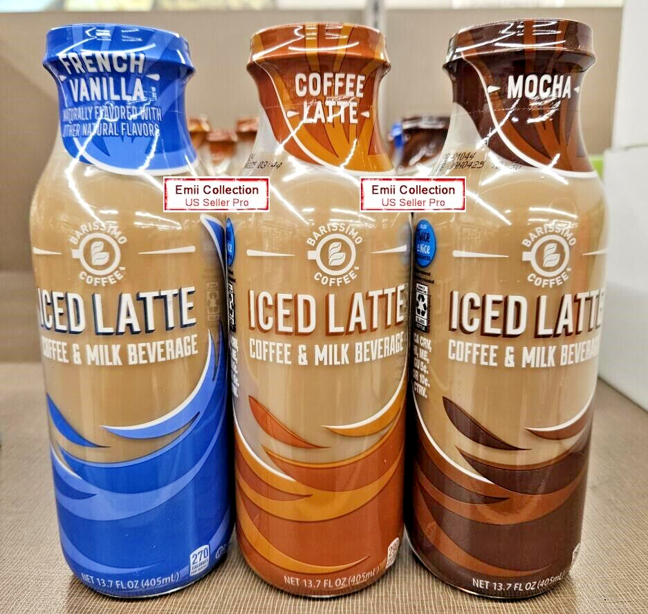 Barissimo Iced Latte Coffee & Milk Beverage 13.7fl oz 405ml (3 Bottles ...