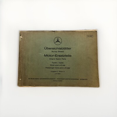 Mercedes 1951-1964 OEM Engine Interchange Parts List Catalog Manual ...
