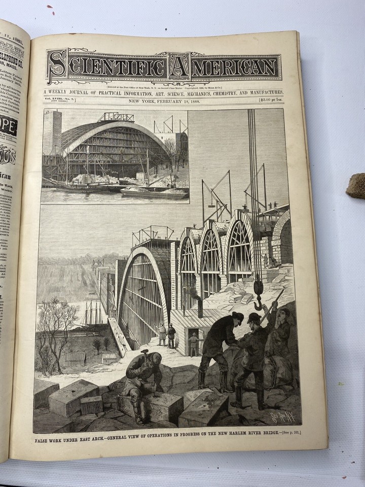 Scientific American Book Illustrated Science & Mechanic Full Year 1888 ...