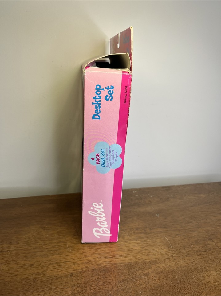 Vintage Barbie 2001 4 Pack Desk Set Tape Measure, Dispenser, Sharpener ...
