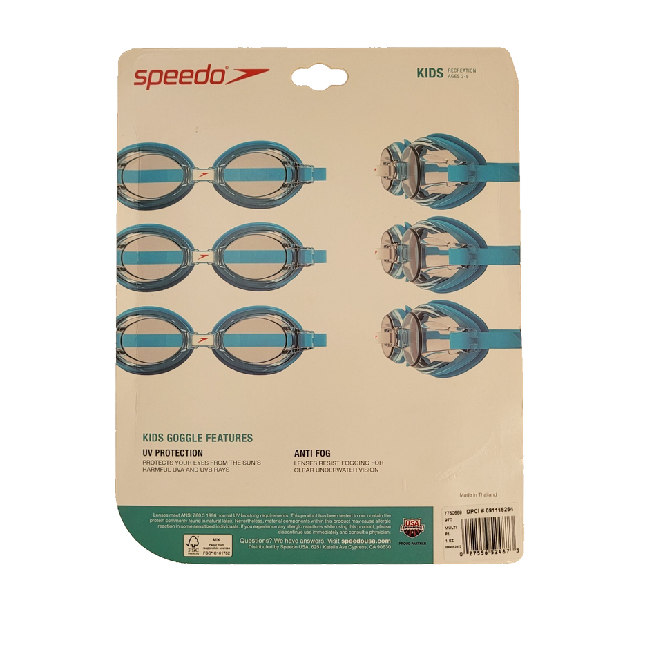 Speedo Kids Swimming Goggle 3 Pack New Ages 3-8 New UV Protection Anti ...